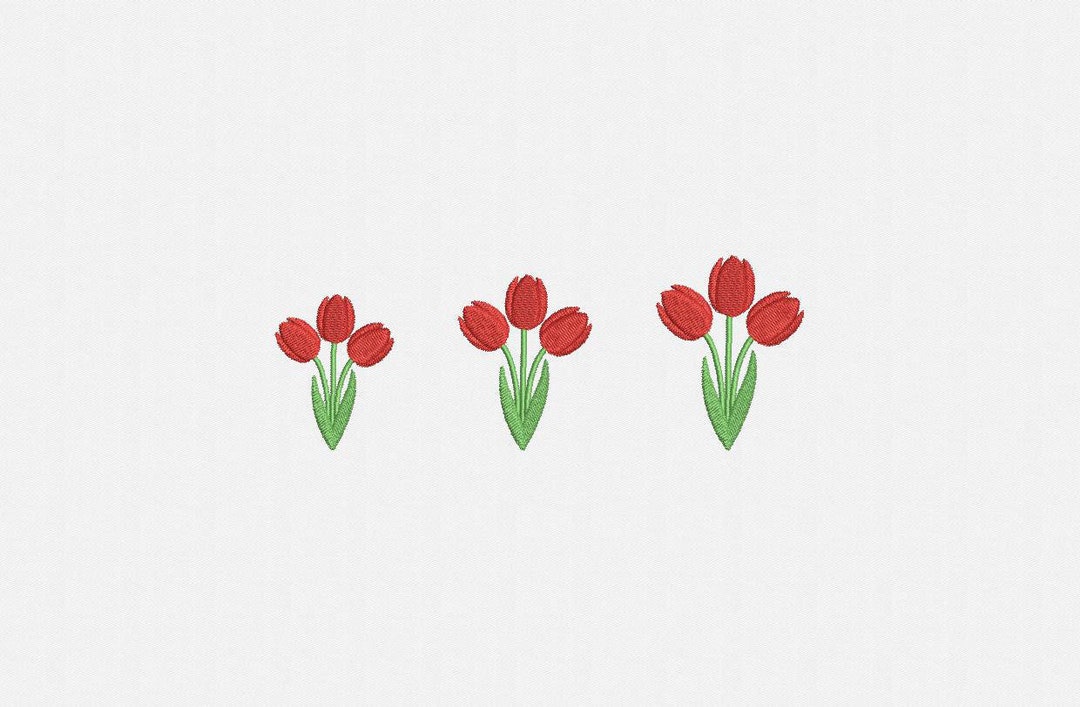 Mini Tulips Machine Embroidery Designs - 3 Sizes - Etsy