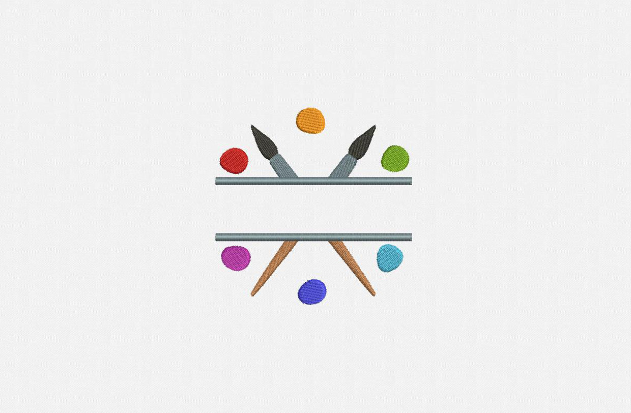 Split Artist Brush Machine Embroidery Designs - 2 Sizes - Etsy