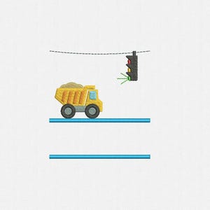 Split Dump Truck and Traffic Light Machine Embroidery Design - 2 Sizes ...