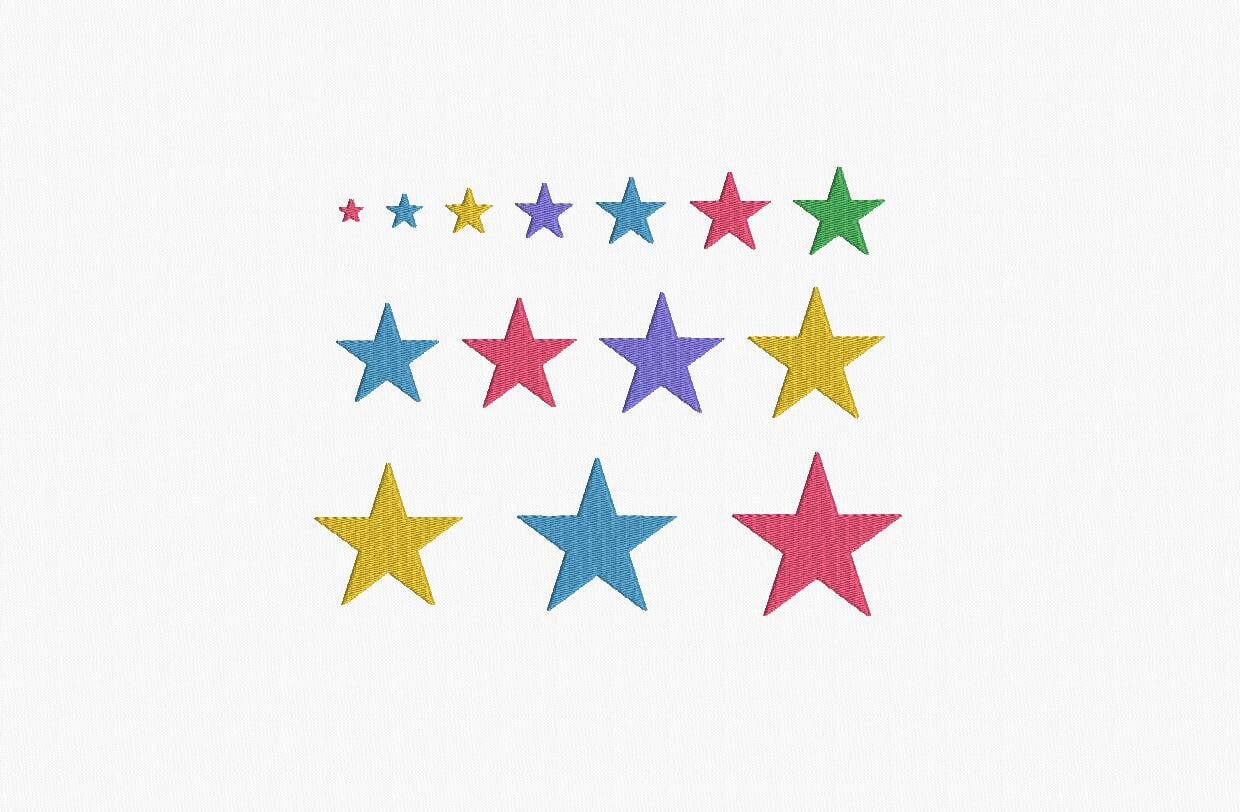 Mini Stars Machine Embroidery Design 14 Sizes | Etsy Australia