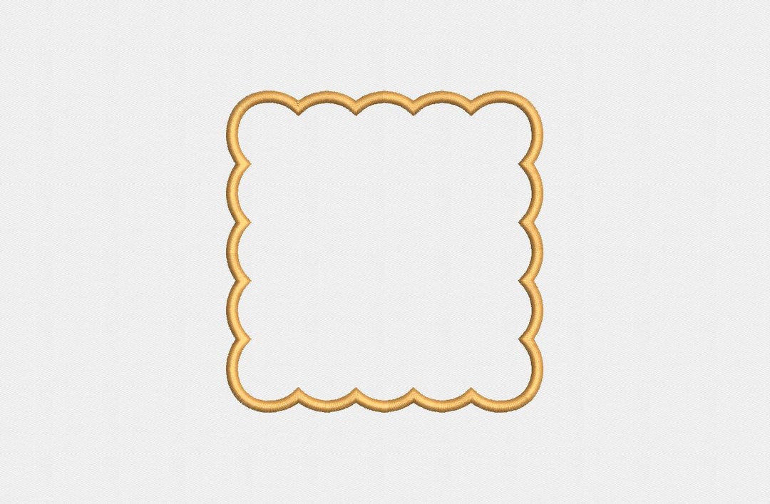 Scalloped Square Applique Machine Embroidery Design - 4 Sizes - Etsy