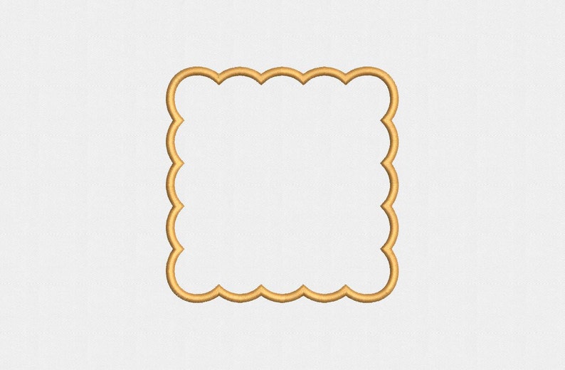 Scalloped Square Applique Machine Embroidery Design 4 Sizes | Etsy
