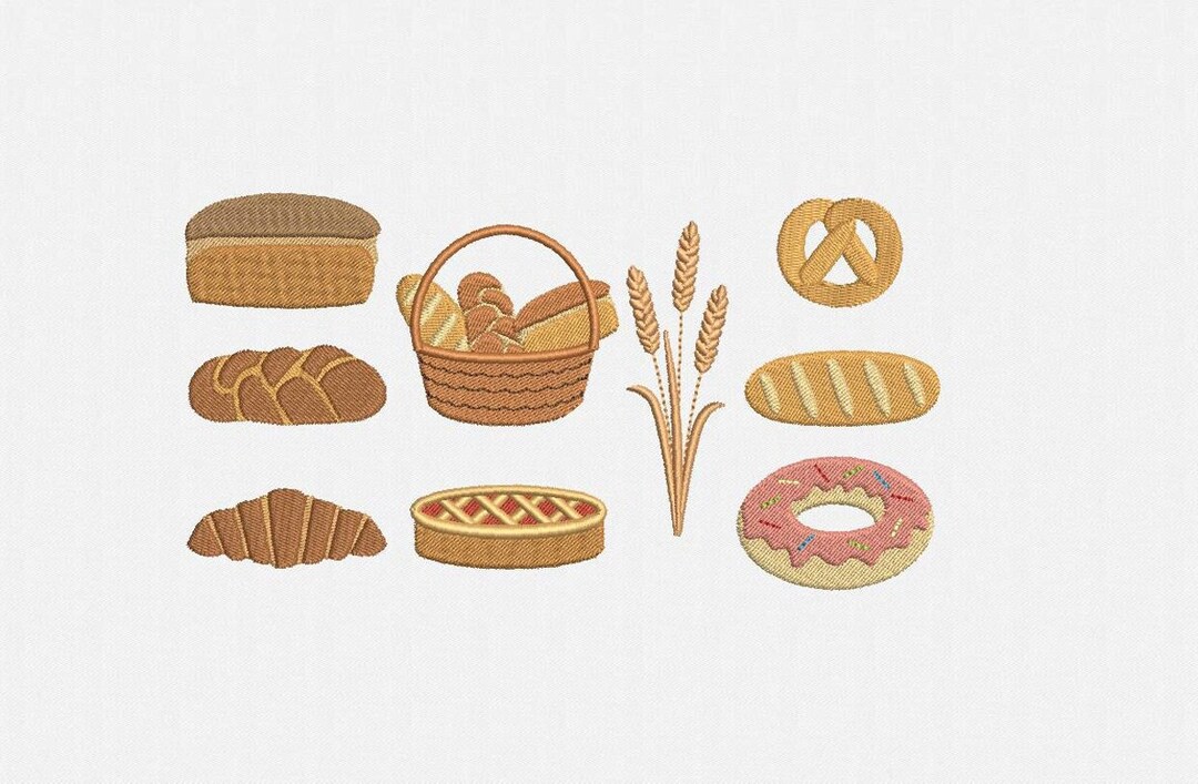 Mini Bakery Machine Embroidery Designs Pack 9 Designs by 3 - Etsy