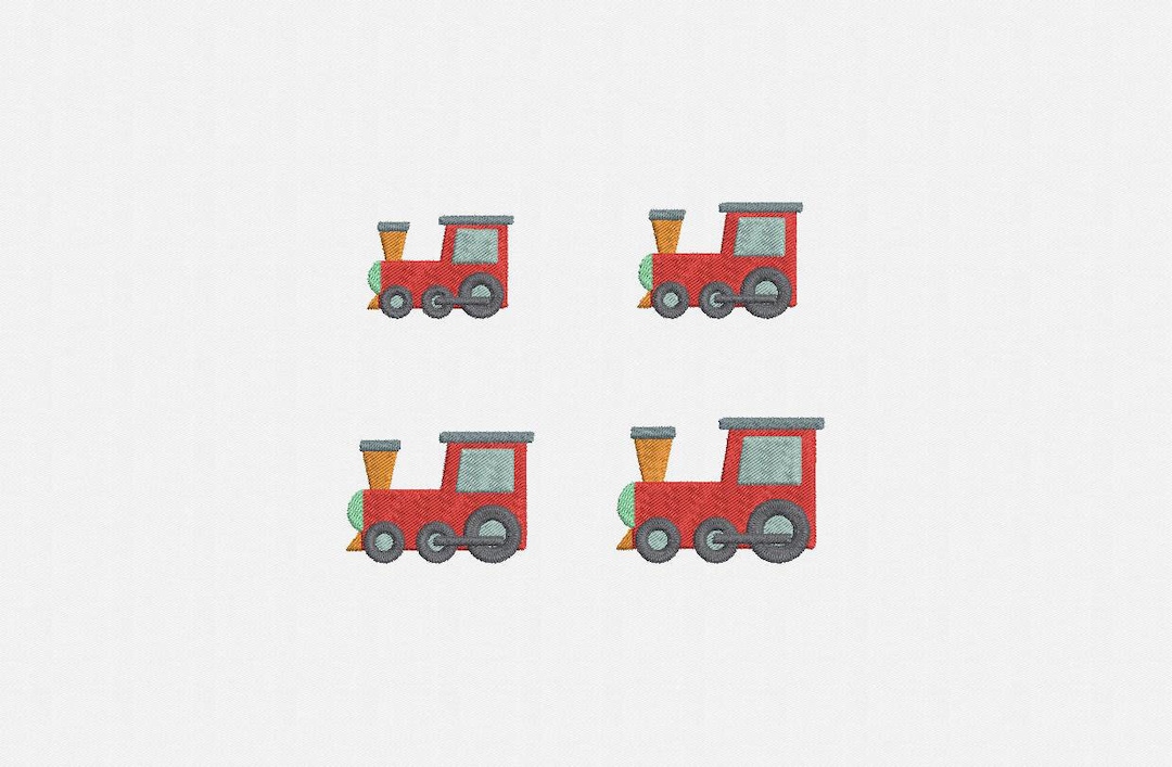 Mini Train Machine Embroidery Design - 4 Sizes - Etsy