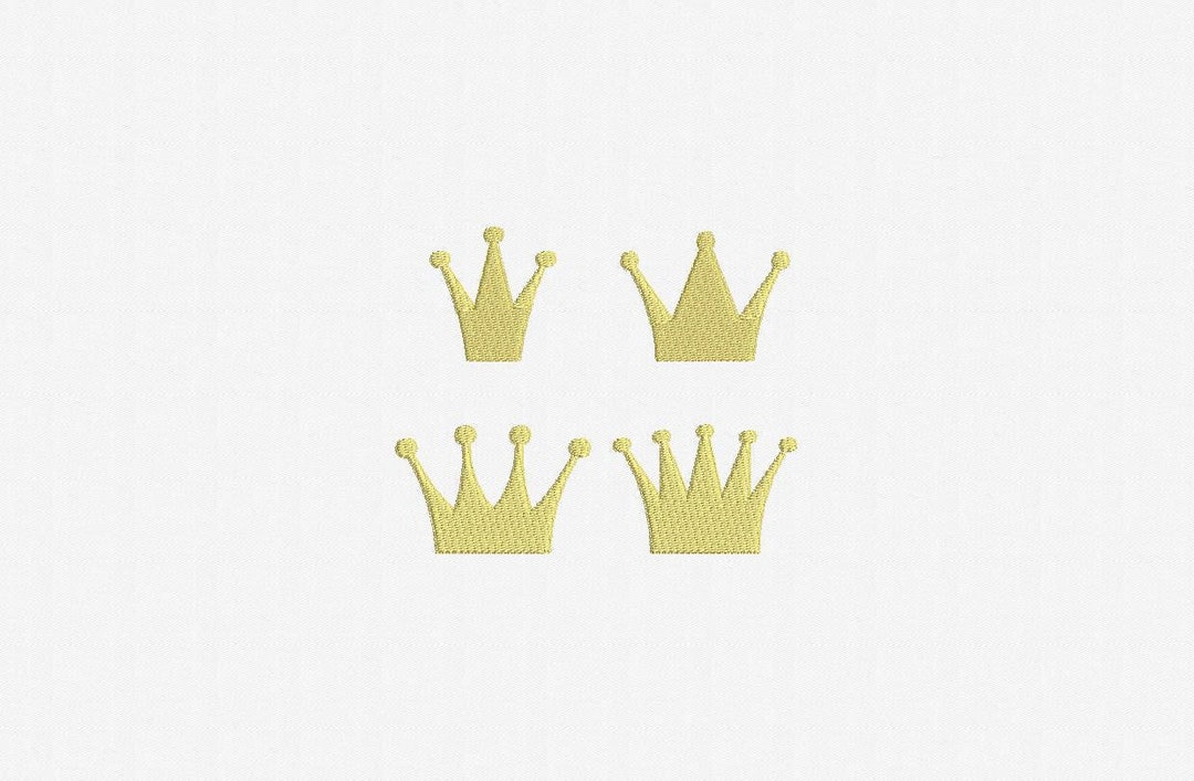 Mini Crown Machine Embroidery Design - 4 Designs by 4 Sizes - Etsy