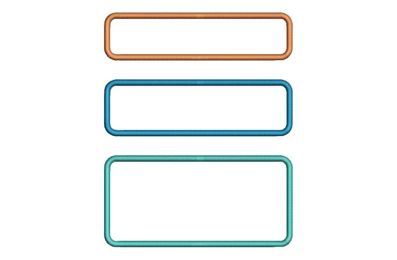 Rectangle Name Tag Frame Applique Machine Embroidery Design - Etsy Denmark