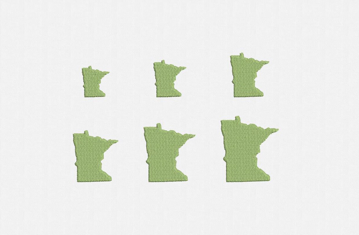 Mini State of Minnesota Shape Machine Embroidery Design 6 - Etsy