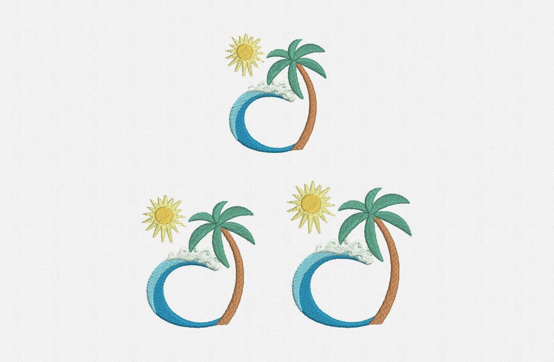 Summer Frame Monogram Machine Embroidery Design - 3 Sizes - Etsy