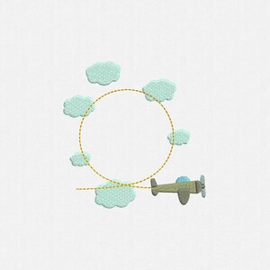 Plane Frame Monogram Machine Embroidery Design - 2 Sizes - Etsy