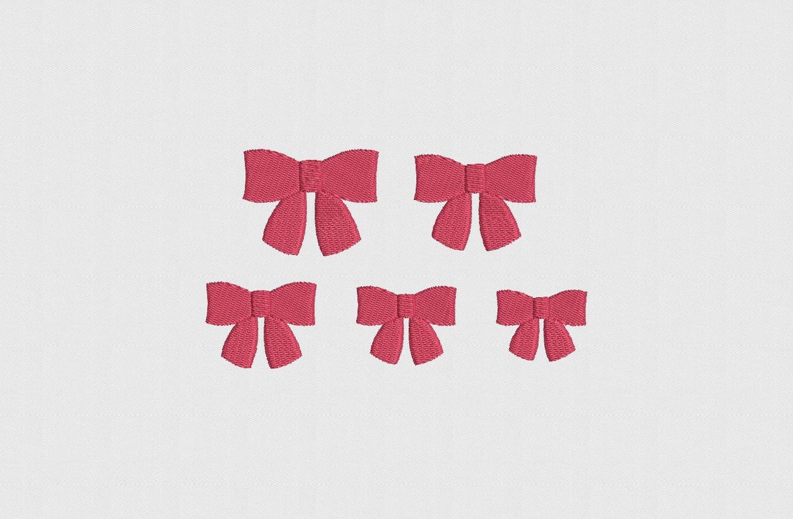 Bow Machine Embroidery Design 5 Sizes - Etsy