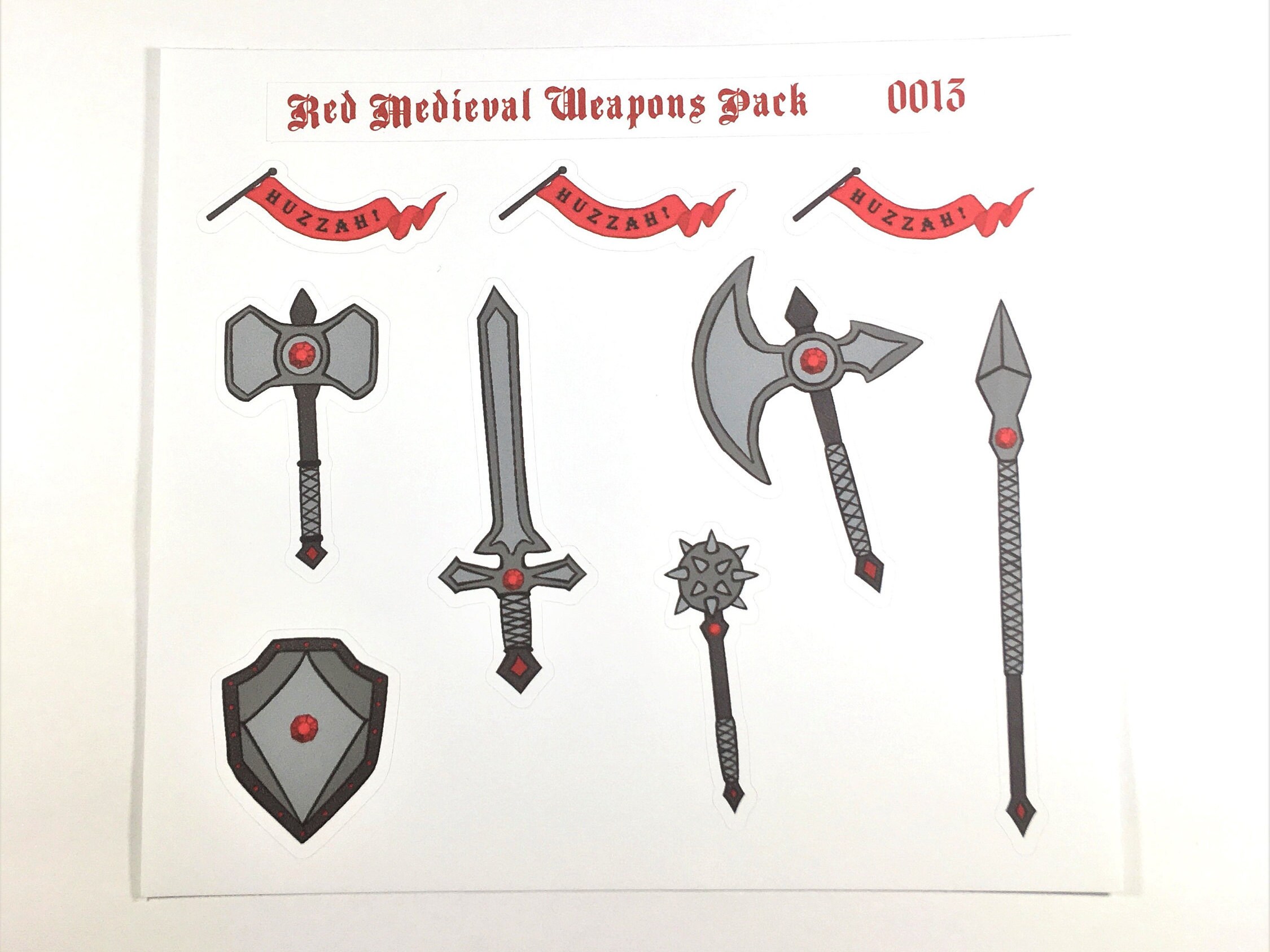 Red Medieval Sticker Pack - Etsy