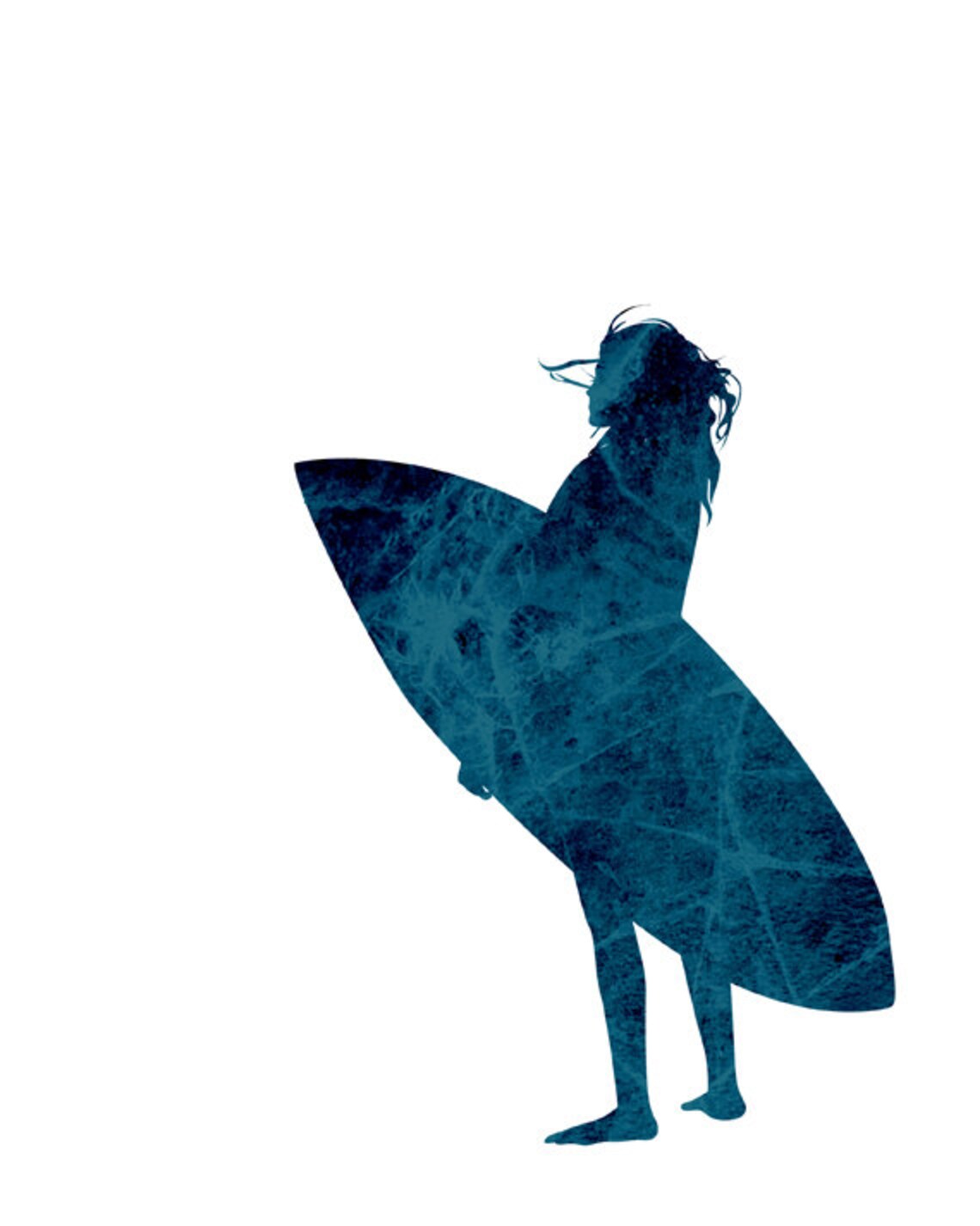 Beach Wall Art, Blue Surfboard, Blue, Summer Decor, Surf Art, Surfboard ...