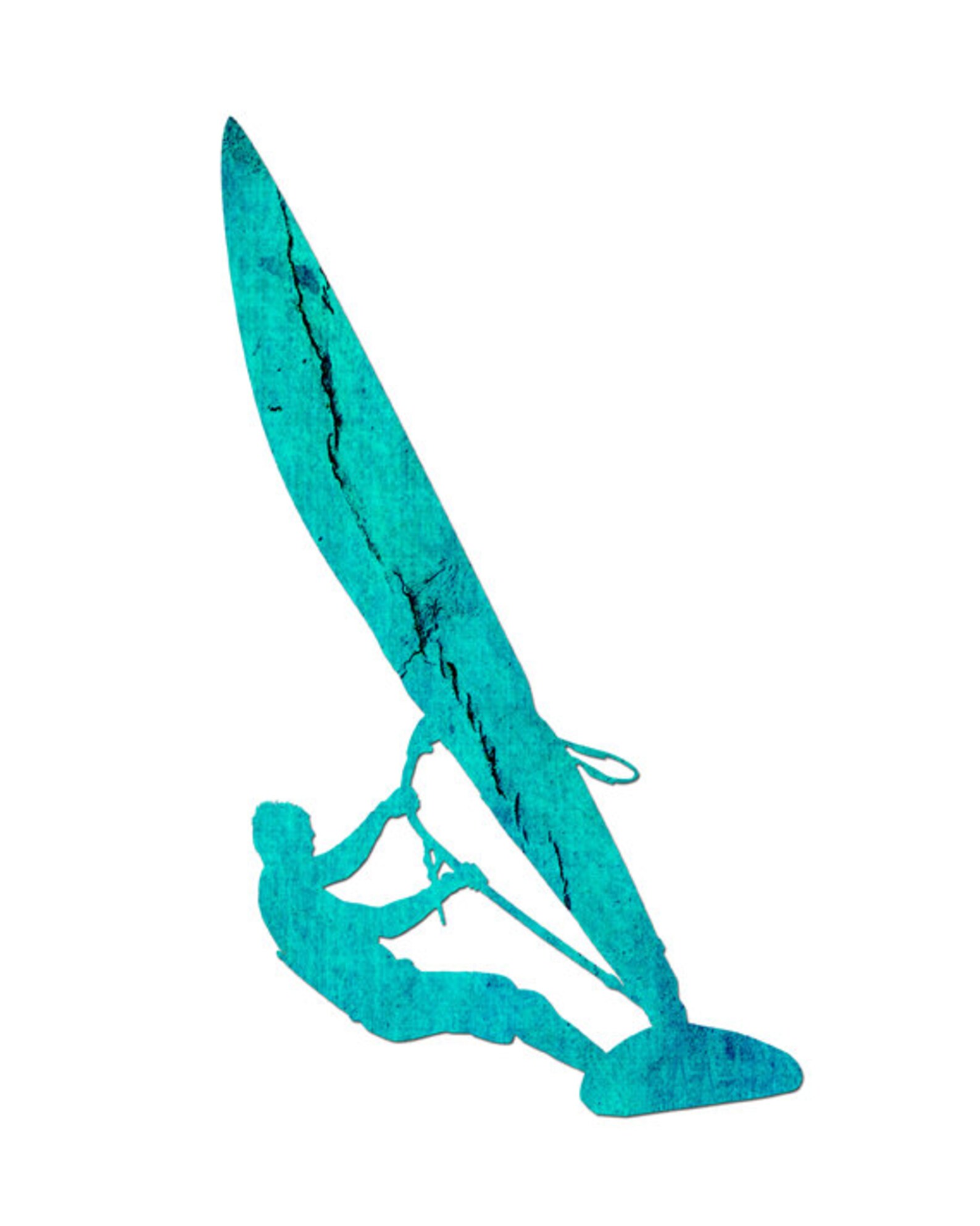 Windsurfer, Turquoise, Windsurfer Art, Sailing Art, Sailing Decor ...