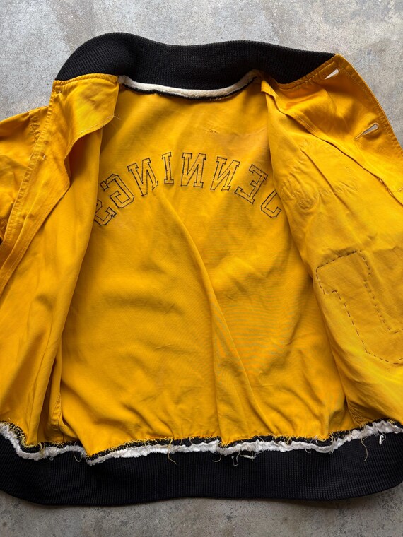 40s Yellow & Black Wolf Varsity Jacket “Jennings” - Gem