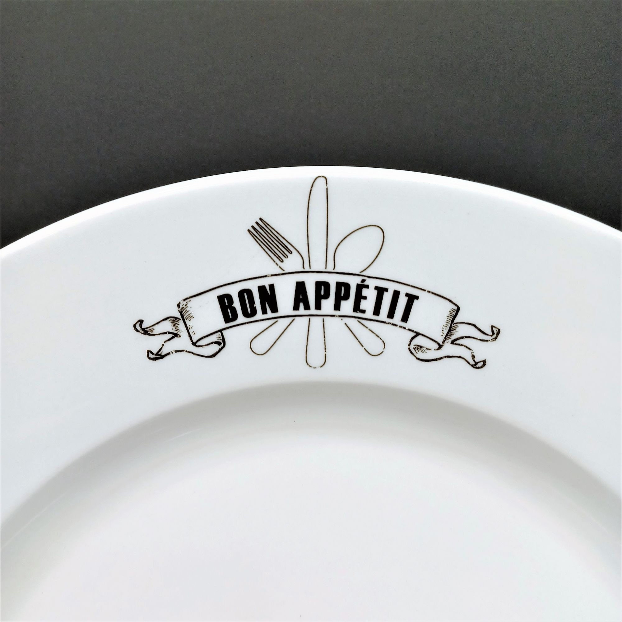 Set/4 Crate & Barrel Dinner Plates 10.25 Bon Appetit White Restaurant ...