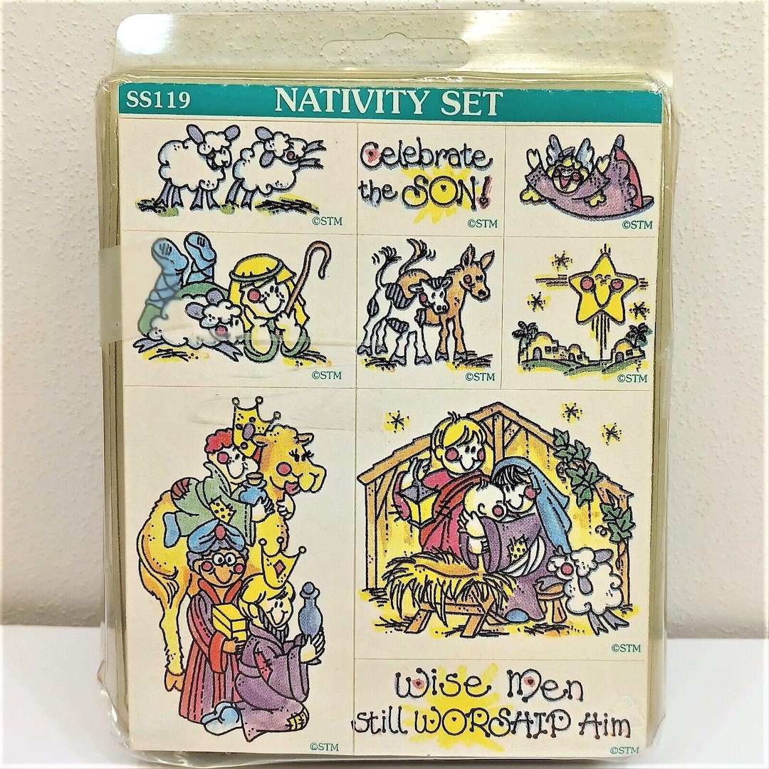 Stampendous Nativity Rubber Stamp Set Christmas Foam Mounted unused 9 ...