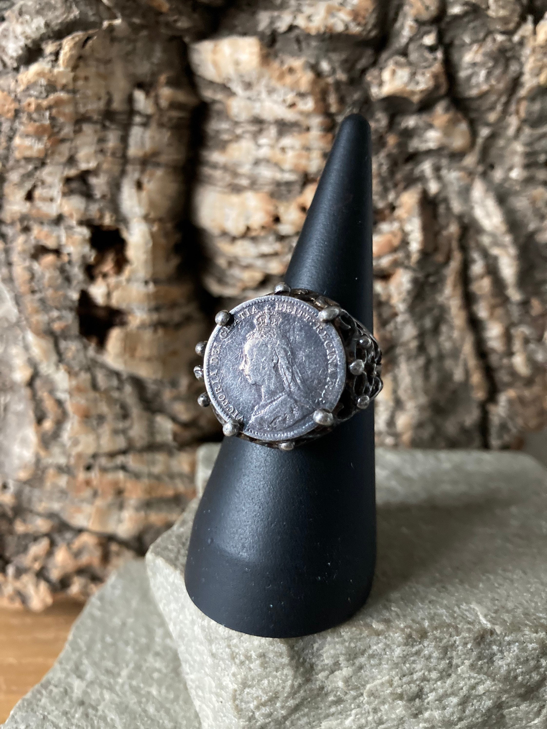 A Vintage Silver Coin Ring Containing A Victorian 1891 Coin - Etsy