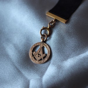 Vintage Black Silk Masonic Ribbon and Gold Fob SKU 1698 - Etsy