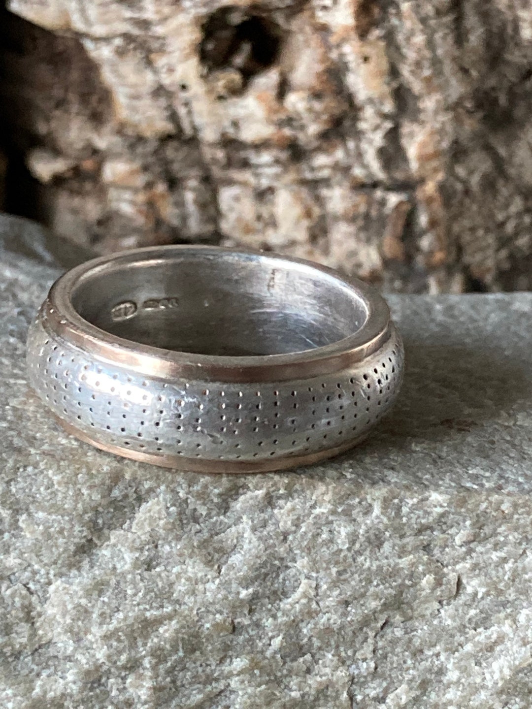 A Modern Gold and Silver Band Ring SKU4696 - Etsy