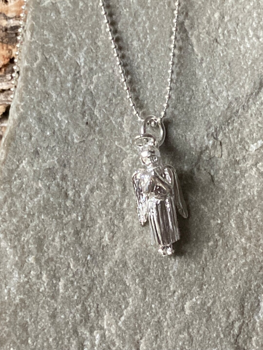 A Pretty Siver Guardian Angel Pendant and Chain SKU8409 - Etsy