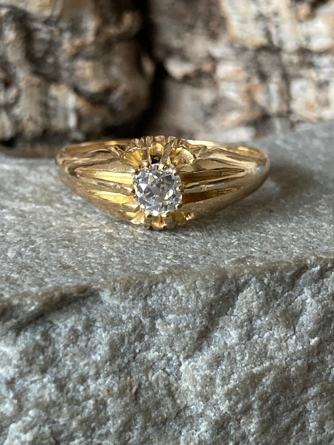 A Classic Gents 18ct Gold Solitaire Diamond Ring , SKU 8643 - Etsy