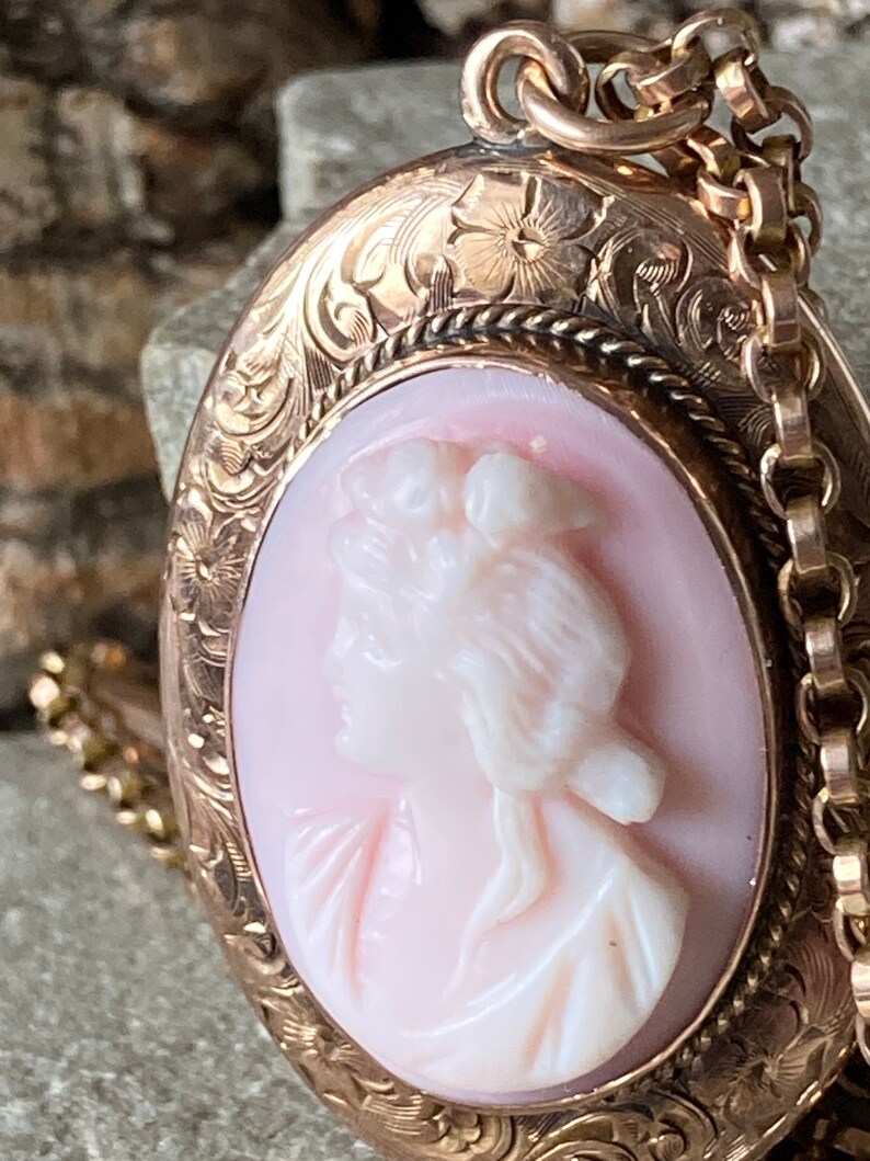 A Wonderful Victorian Gold Cameo Locket and Chain SKU4760 - Etsy