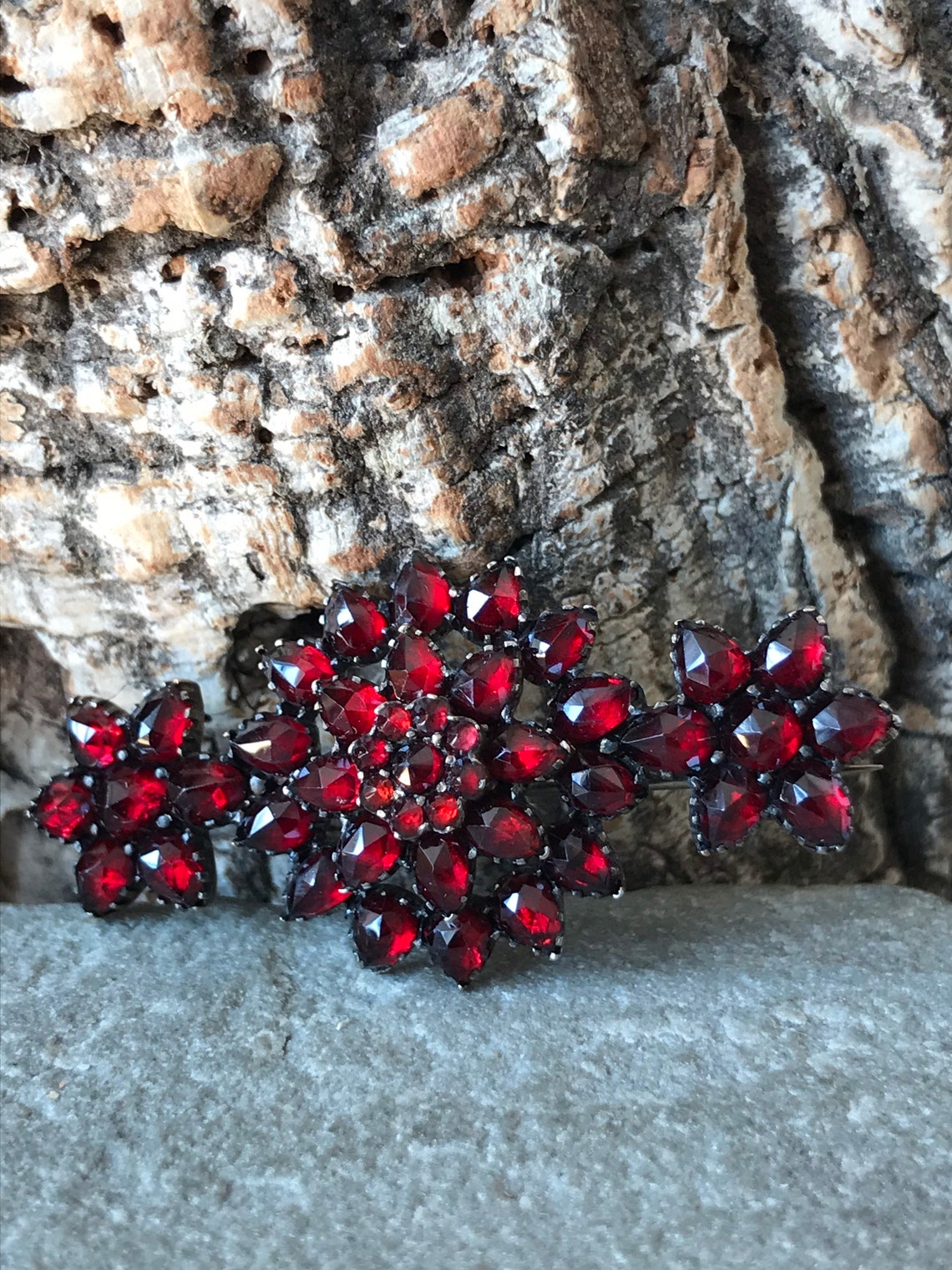 A Victorian Vintage Bohemian Garnet Brooch SKU2940 - Etsy