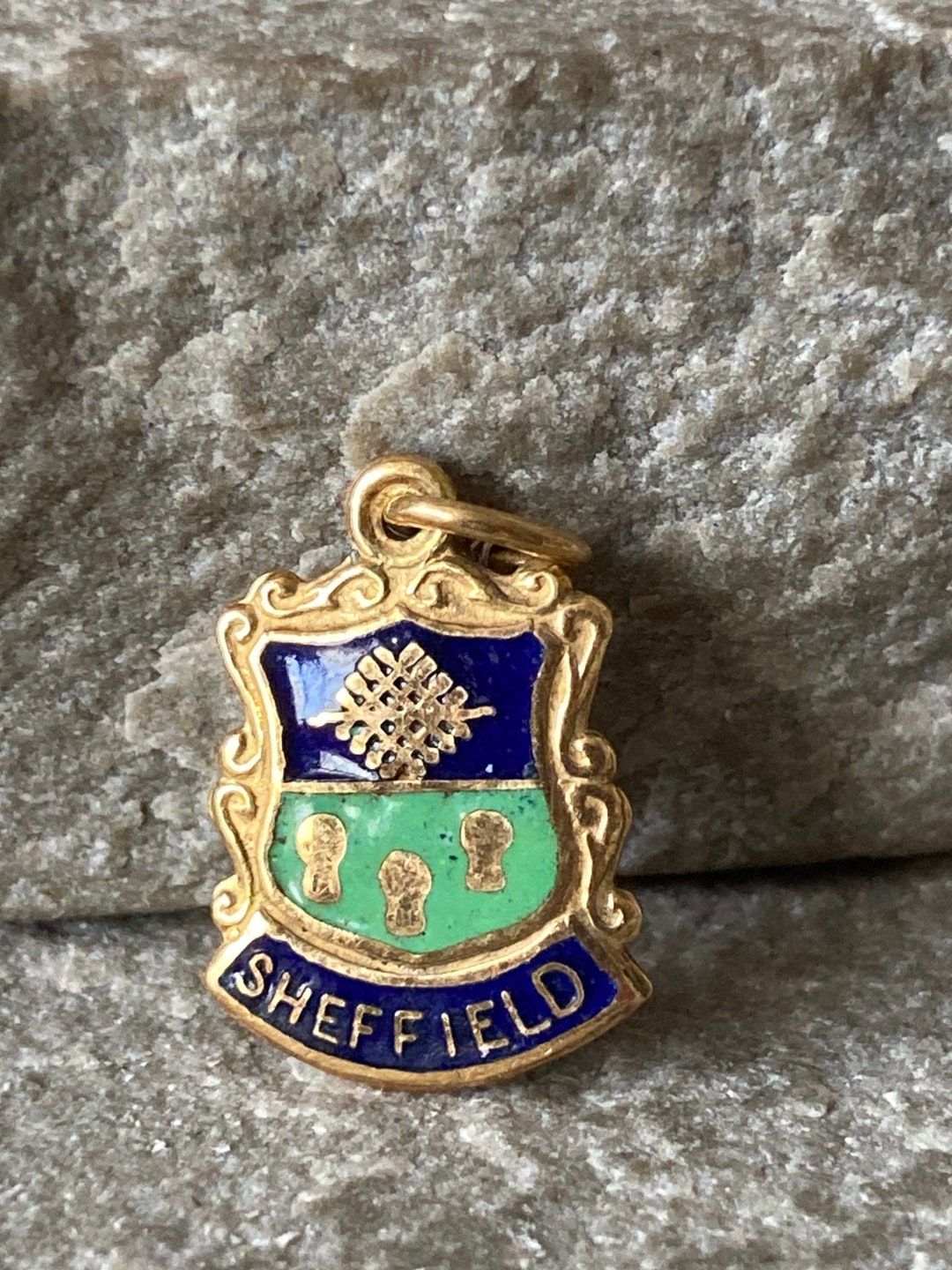 A Vintage Gold Enamel Sheffield City Charm or Pendant SKU7021 - Etsy