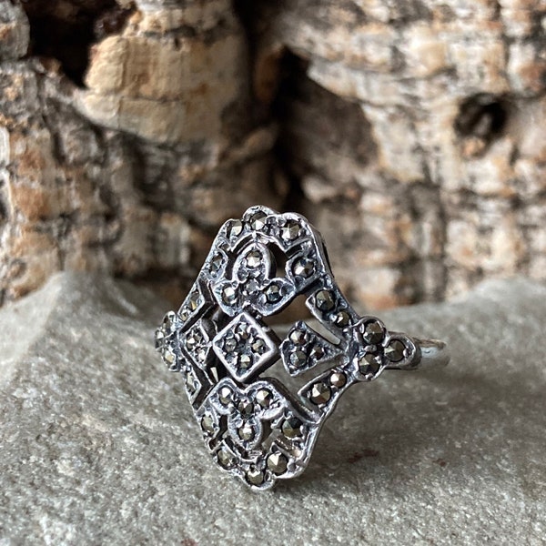 Marcasite Ring - Etsy