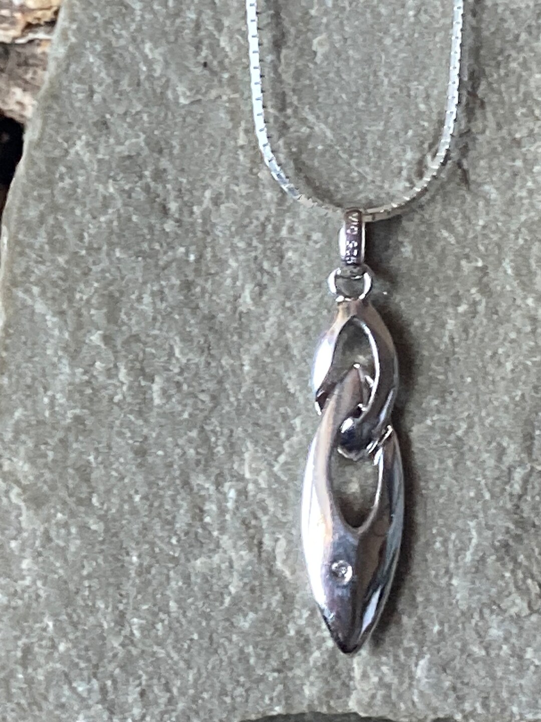 An Unusual Preloved Silver and Diamond Pendant and Chain SKU8319 - Etsy
