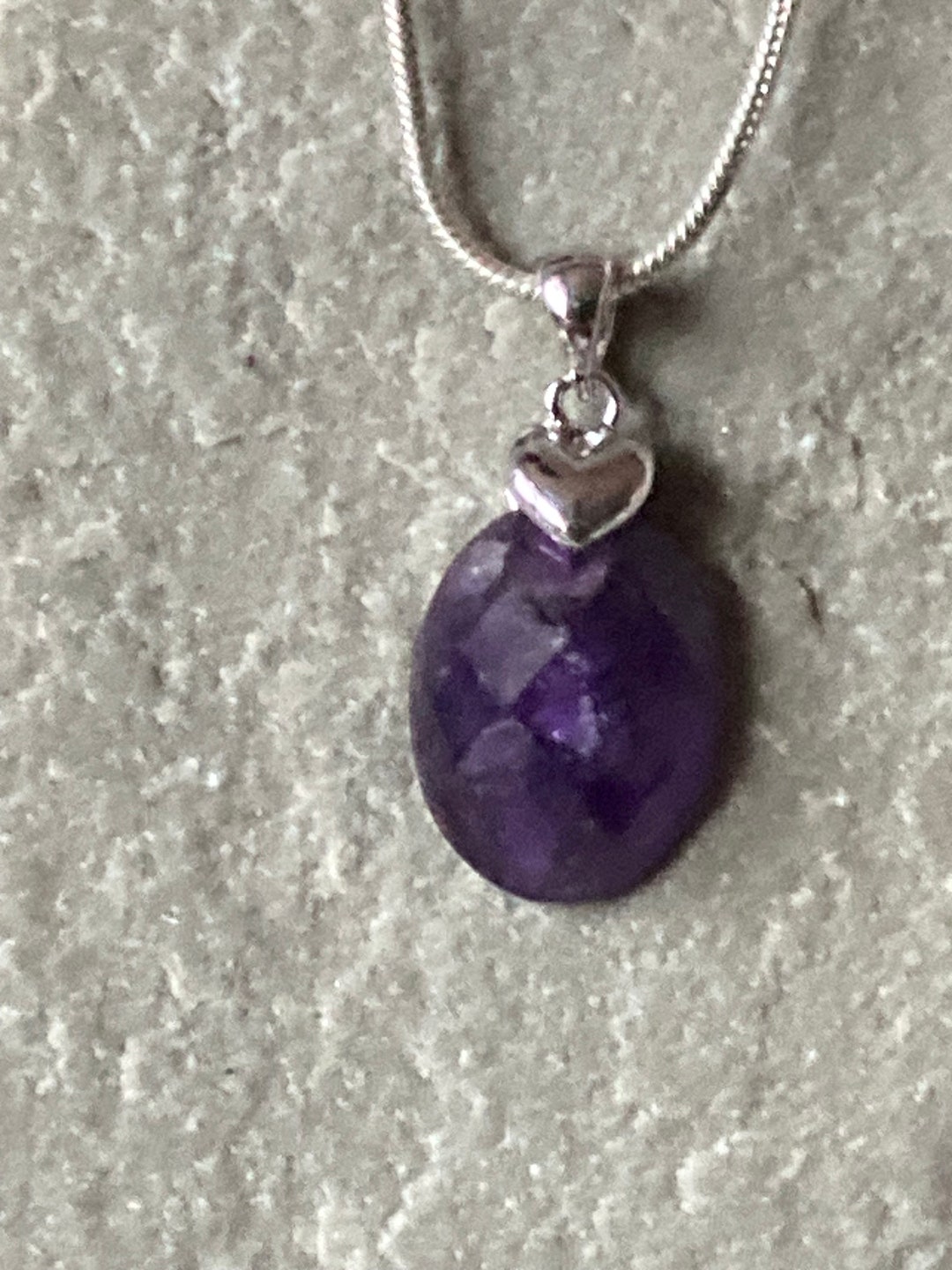 A Pretty Preloved Silver and Amethyst Pendant and Chain SKU5023 - Etsy
