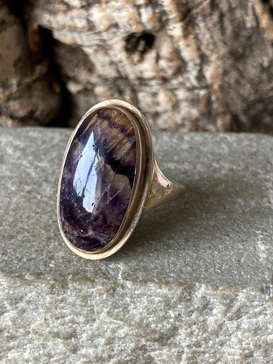 A Gorgeous Vintage 9ct Gold and Blue John Ring SKU8991 - Etsy