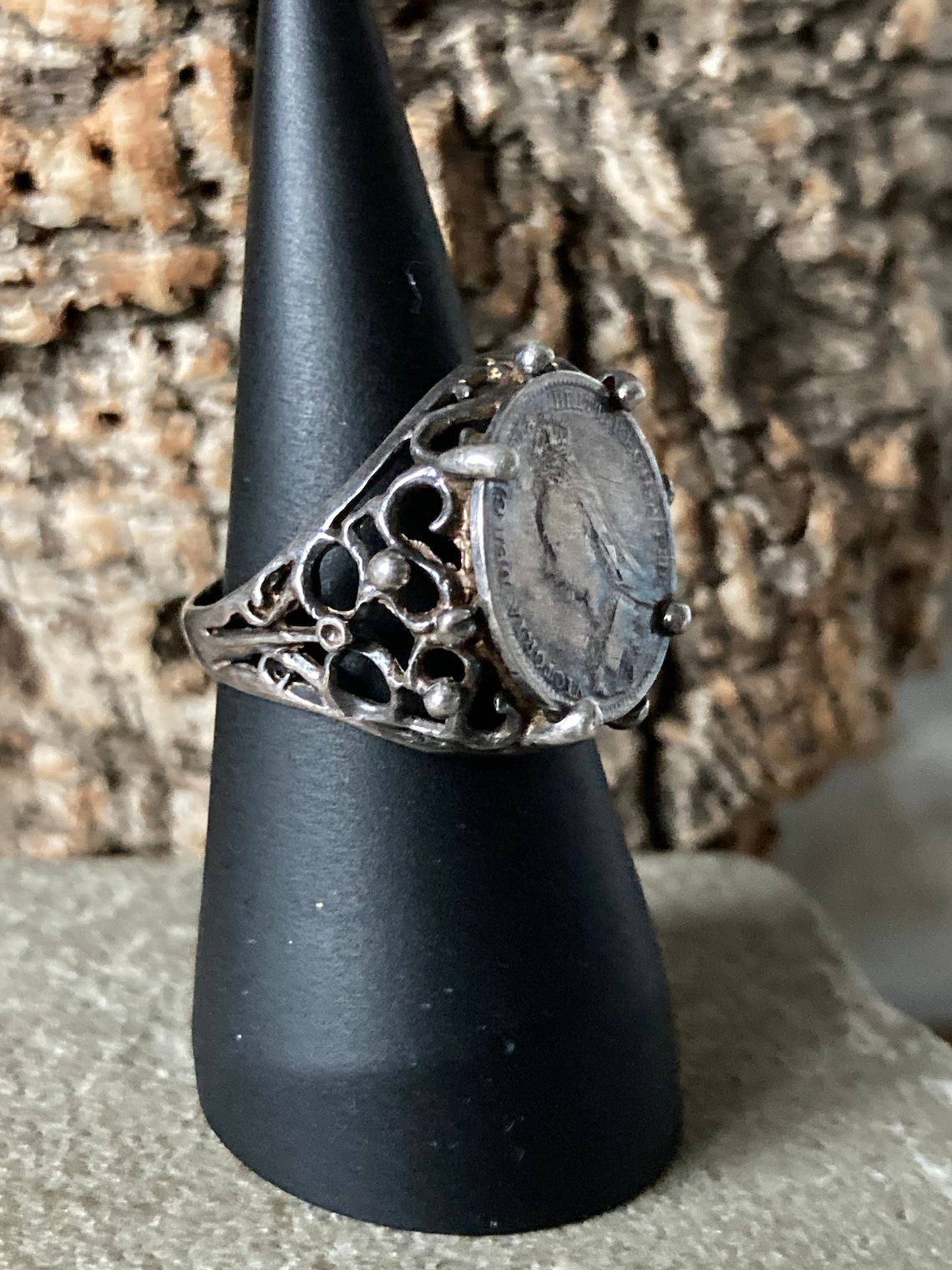 A Vintage Silver Coin Ring Containing A Victorian 1891 Coin - Etsy