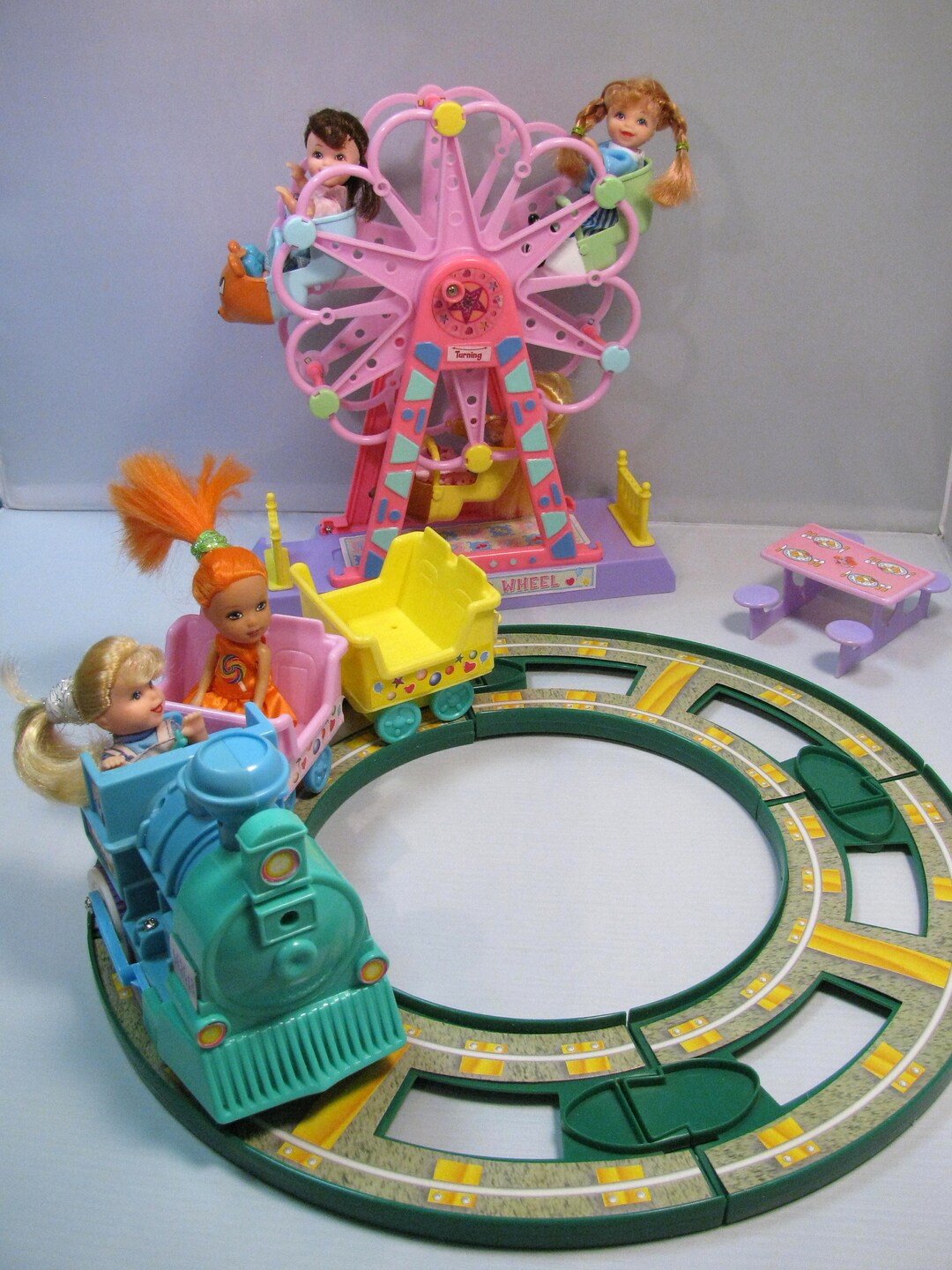 NEW 2004 Toy Century Musical Train, 4 Dolls & Tiny Ferris Wheel Battery ...