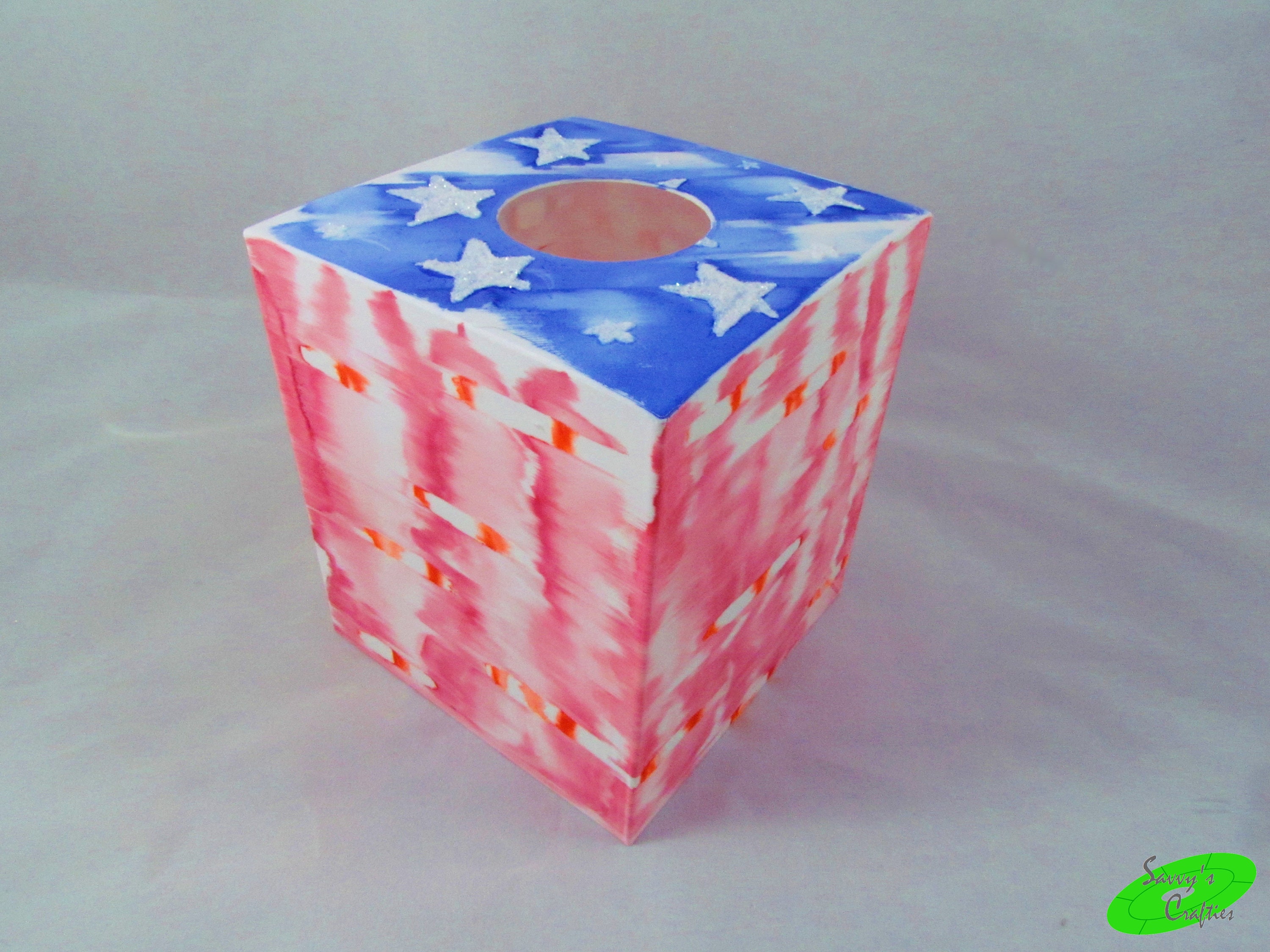 Red White and Blue Bless You Tissue Box Cover - Etsy