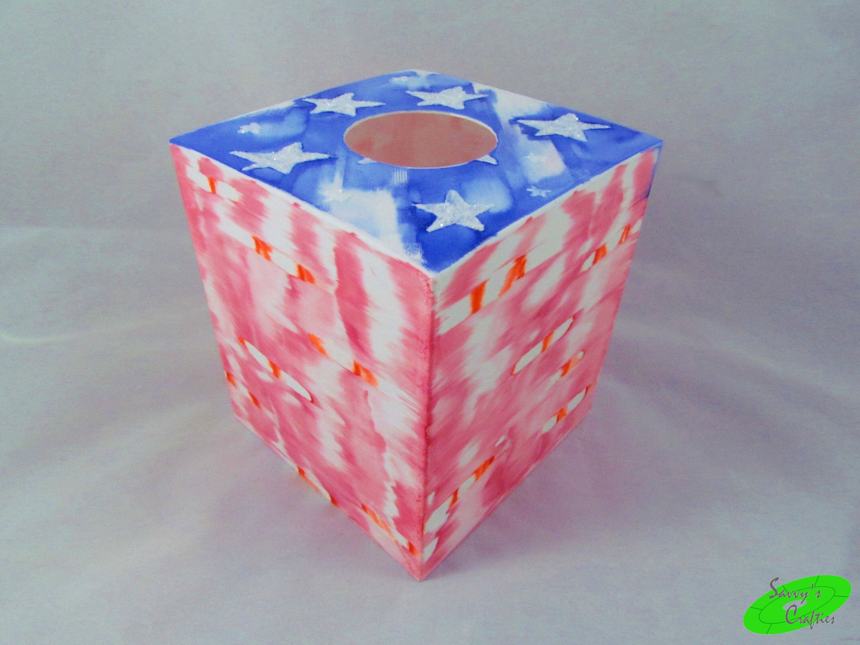 Red White and Blue Bless You Tissue Box Cover - Etsy