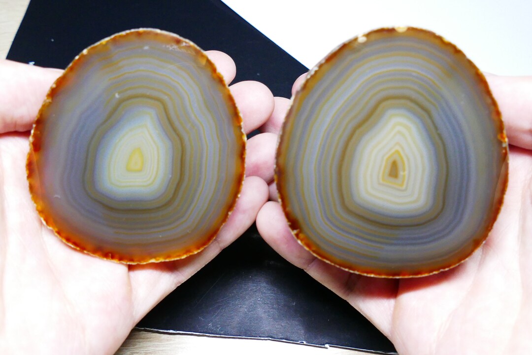 Pair of Natural Agate Geode Halves - Complete Geode - Whole Solid ...