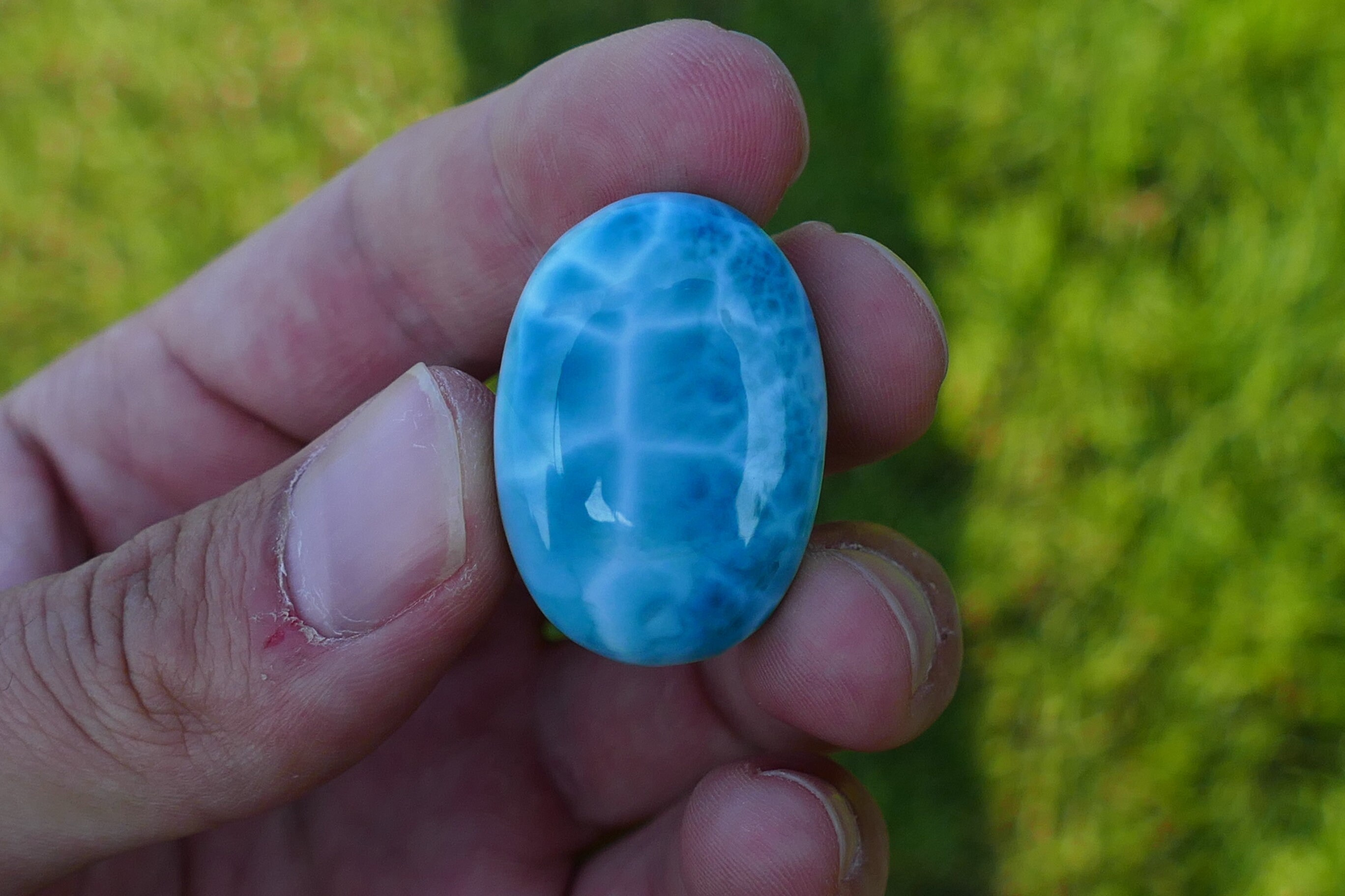 High Grade Natural Larimar Gemstone Cabochon Oval Larimar Cab - Etsy 日本