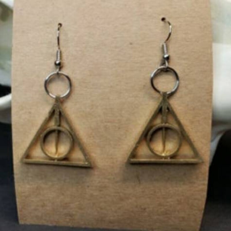 Gold Deathly Hallows Earrings - Etsy