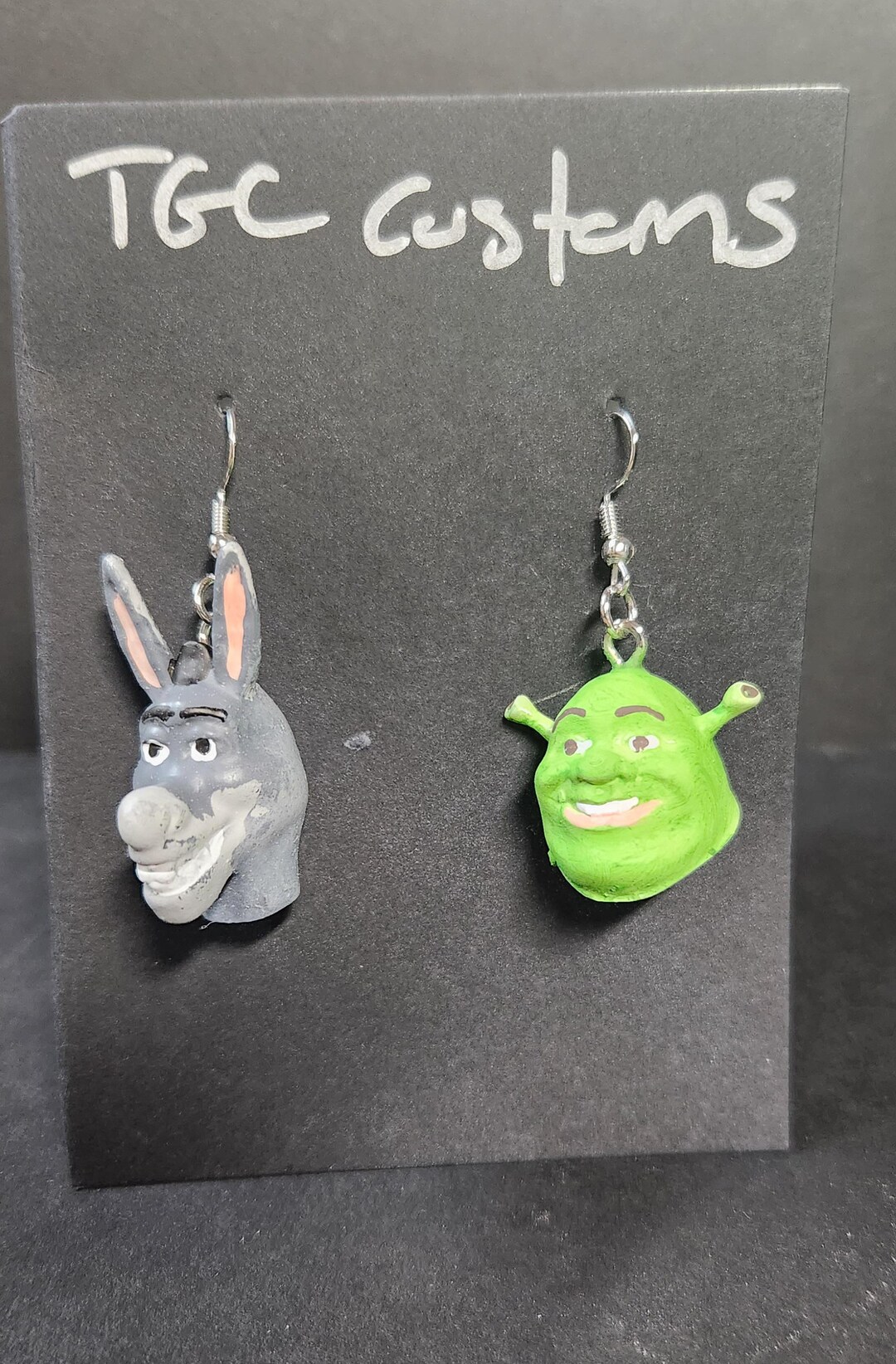 Shrek & Donkey Custom Earrings 3d Printed Hand Painted Shrek - Etsy