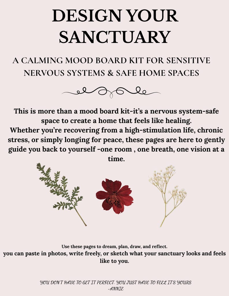 Design Your Sanctuary | Nervous System-safe Mood Board Kit | Calming ...