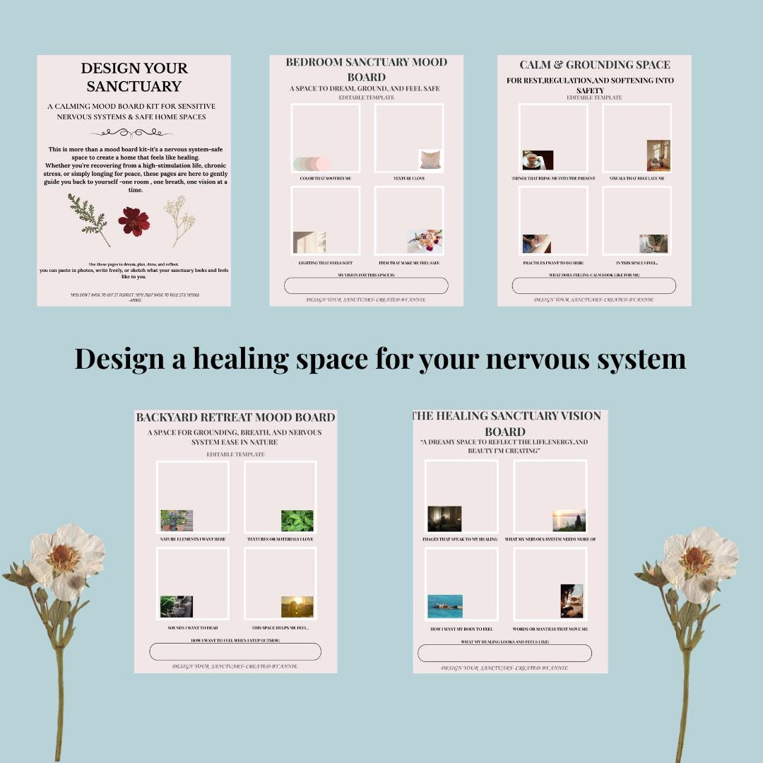 Design Your Sanctuary | Nervous System-safe Mood Board Kit | Calming ...