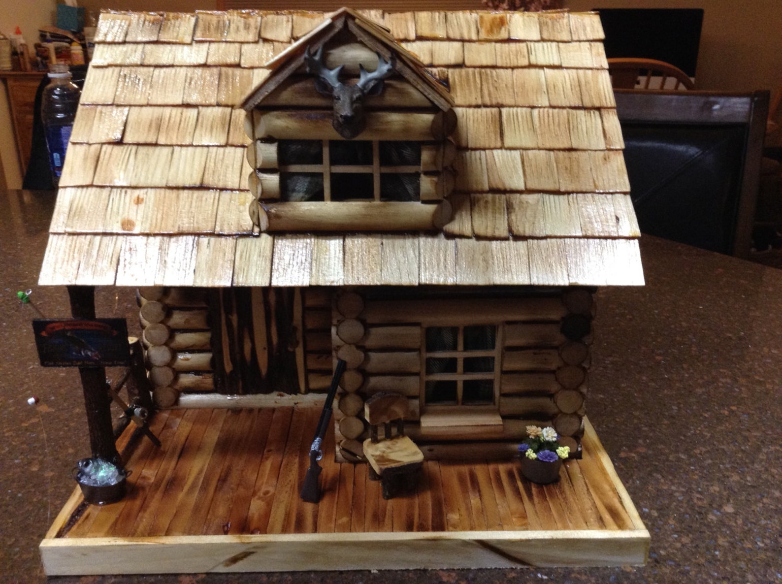 Custom Hand Made Miniature Log Cabin / Birdhouse - Etsy