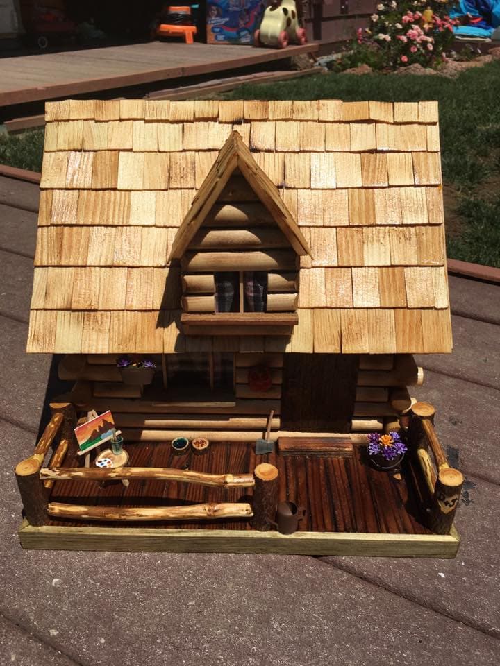 Custom Hand Made Miniature Log Cabin / Birdhouse - Etsy