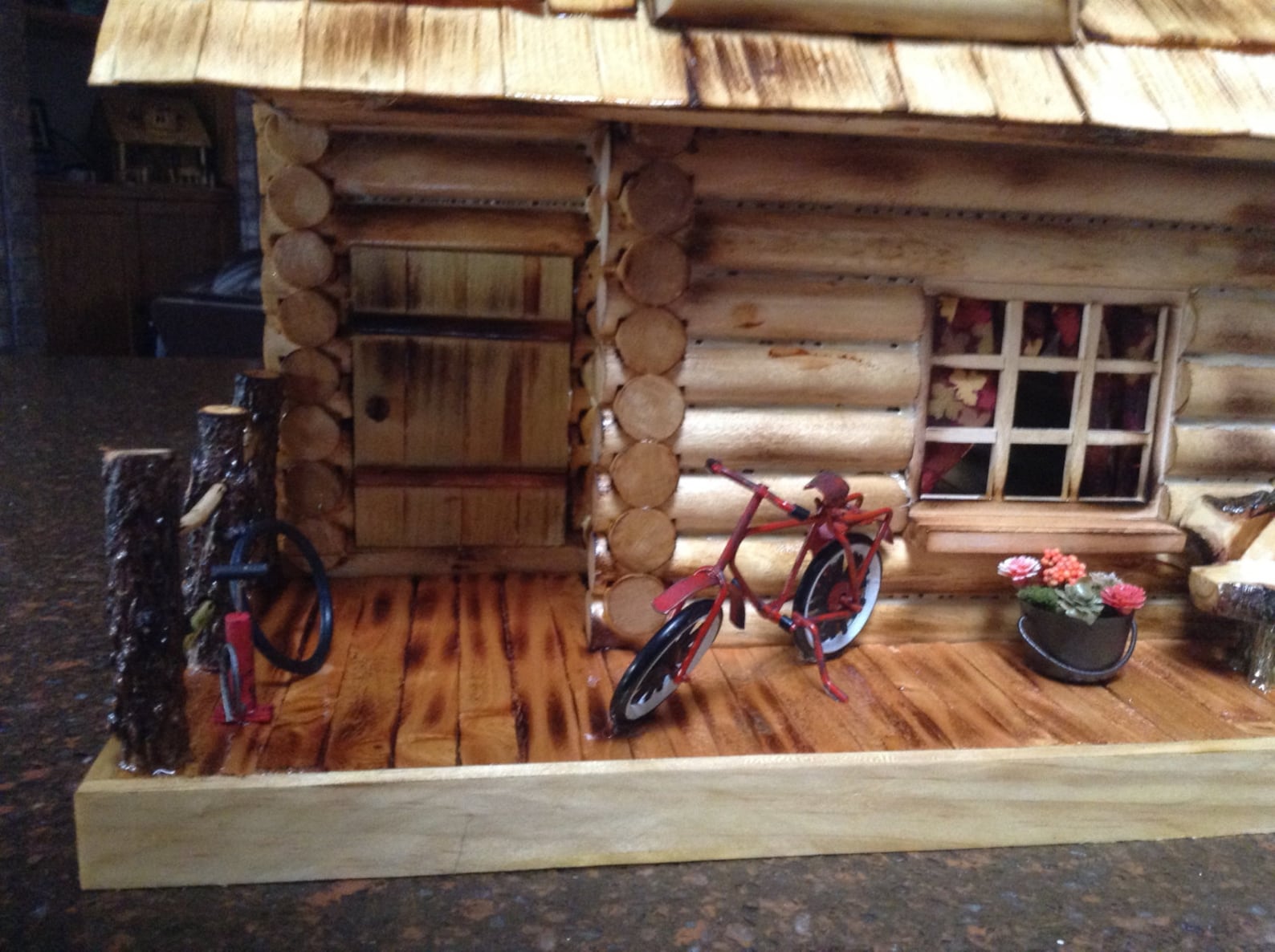 Custom Hand Made Miniature Log Cabin / Birdhouse - Etsy