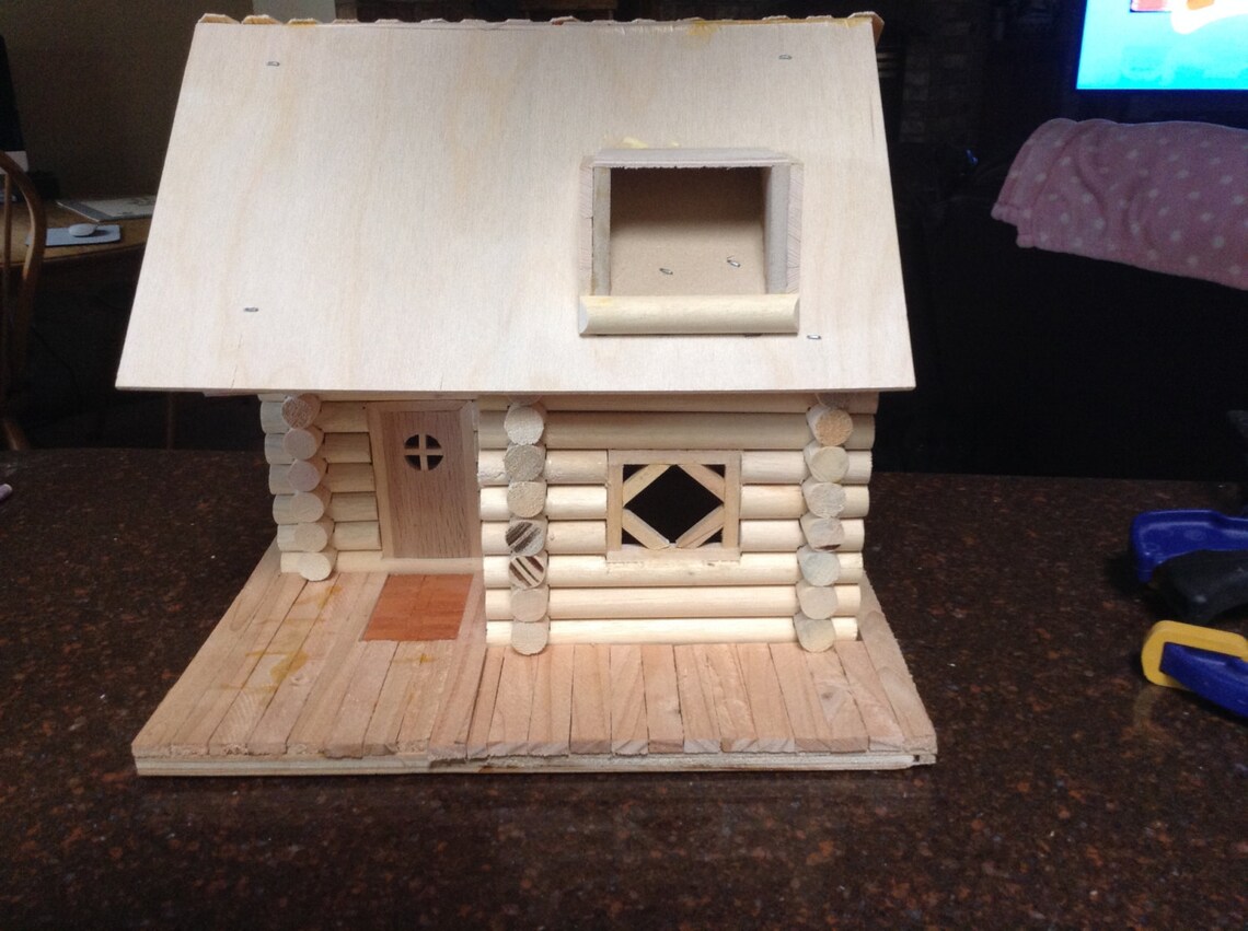 Custom Hand Made Miniature Log Cabin / Birdhouse | Etsy