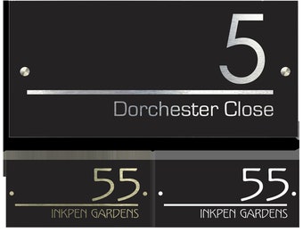 House Sign Designer Acrylic Address Plaque 2 Part Stand | Etsy