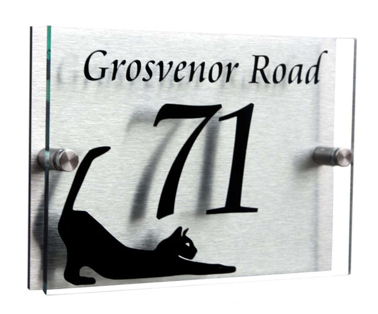 Modern Glass Look House Number Plaque - Etsy