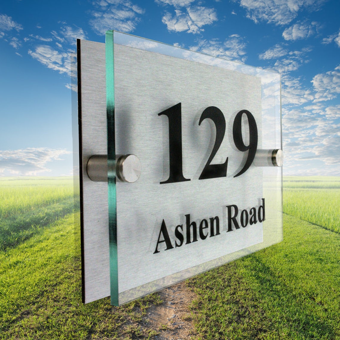 House Sign Designer Acrylic Address Plaque 2 Part Stand - Etsy
