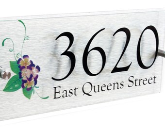 Modern Glass Look House Number Plaque - Etsy